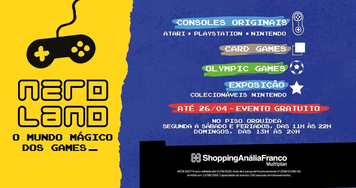 Grátis! Para mergulhar no universo dos games: Nerdland no Shopping ...